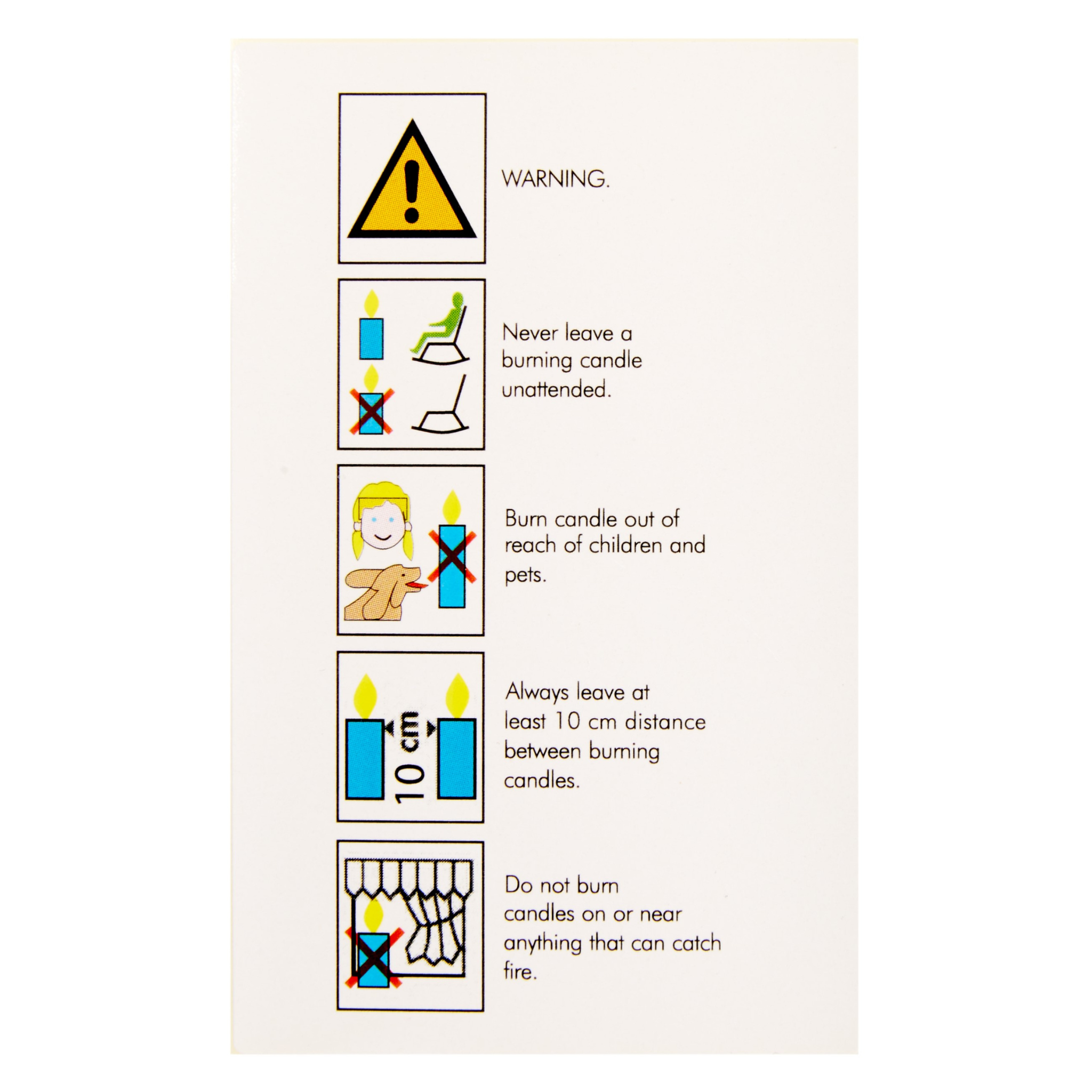 Pictogram Candle Safety Sticker – BS EN 15494:2007 Compliant Labels ...